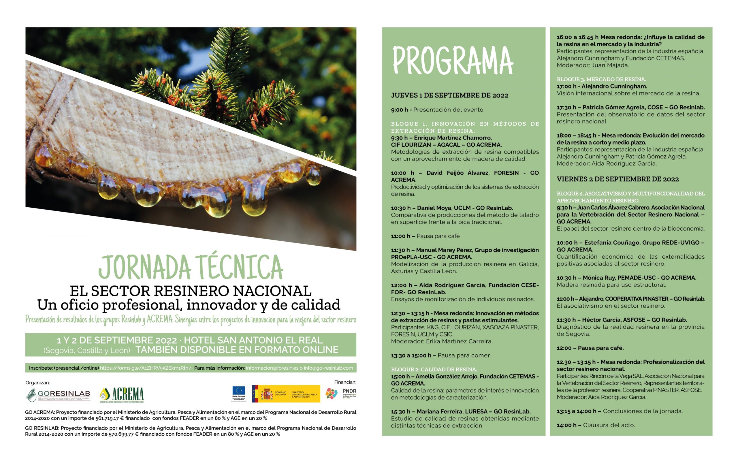 Jornada Técnica El sector resinero nacional - Eventos de Segovia