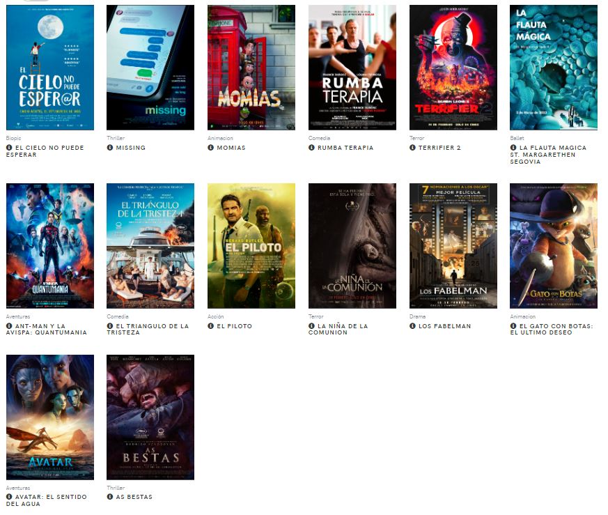 Cartelera Cines Artesiete - Eventos de Segovia