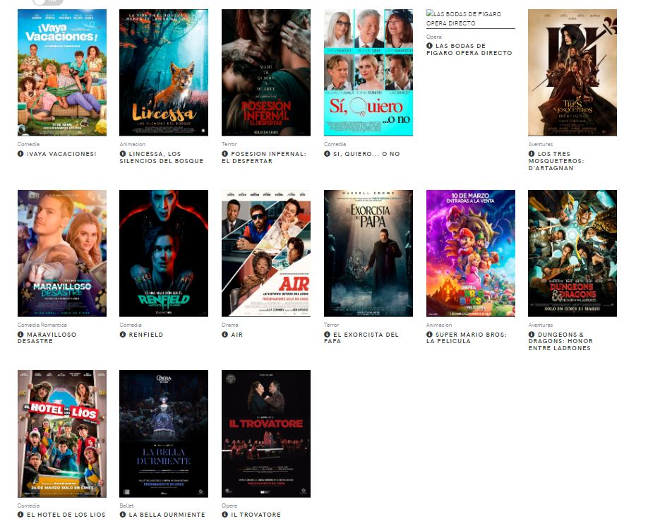 Cartelera Cines Artesiete - Eventos de Segovia