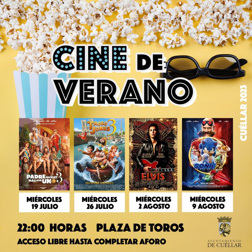 Cine de Verano 2023 en Cuéllar - Eventos de Segovia