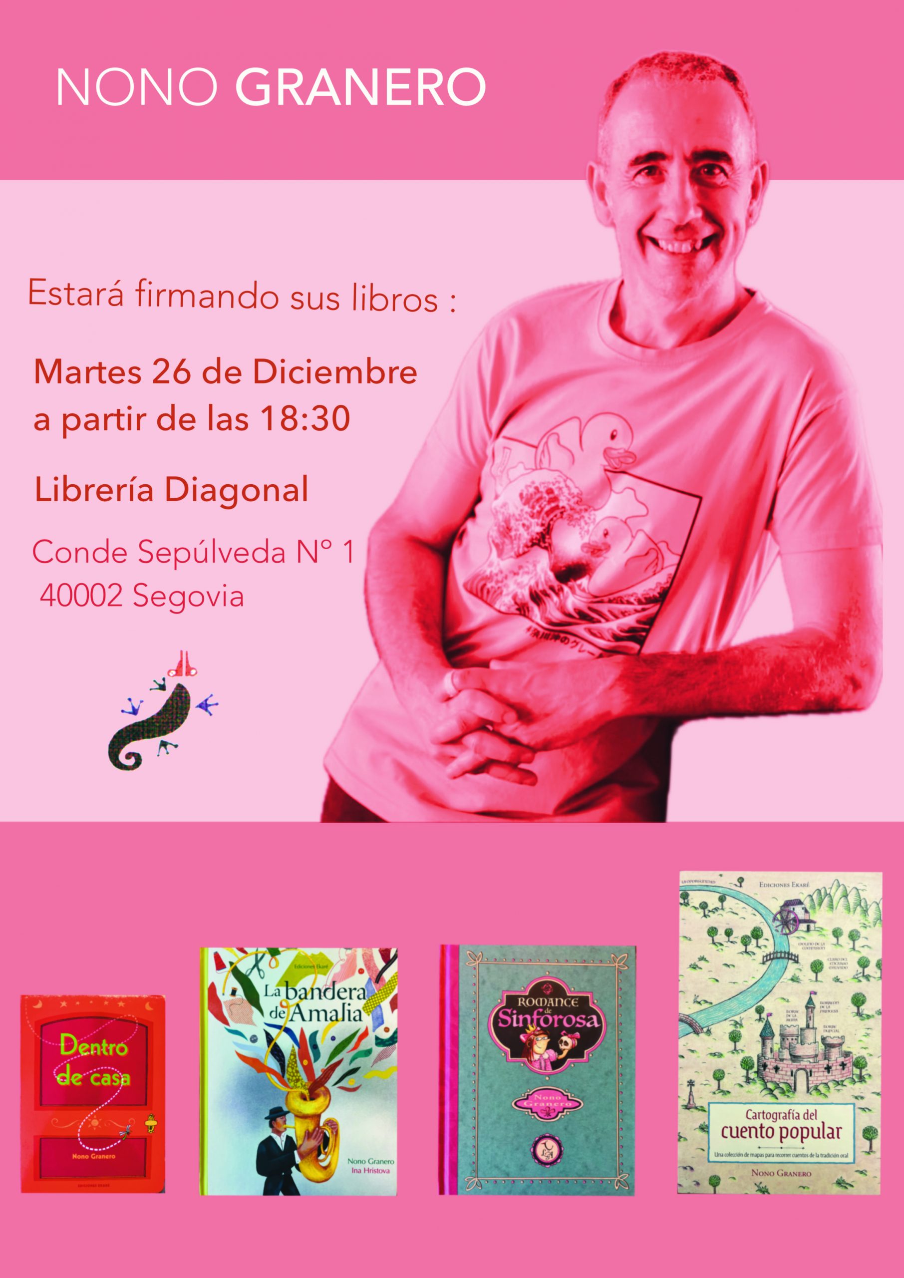 Firma de Libros de Nono Granero en Librería Diagonal - Eventos de Segovia