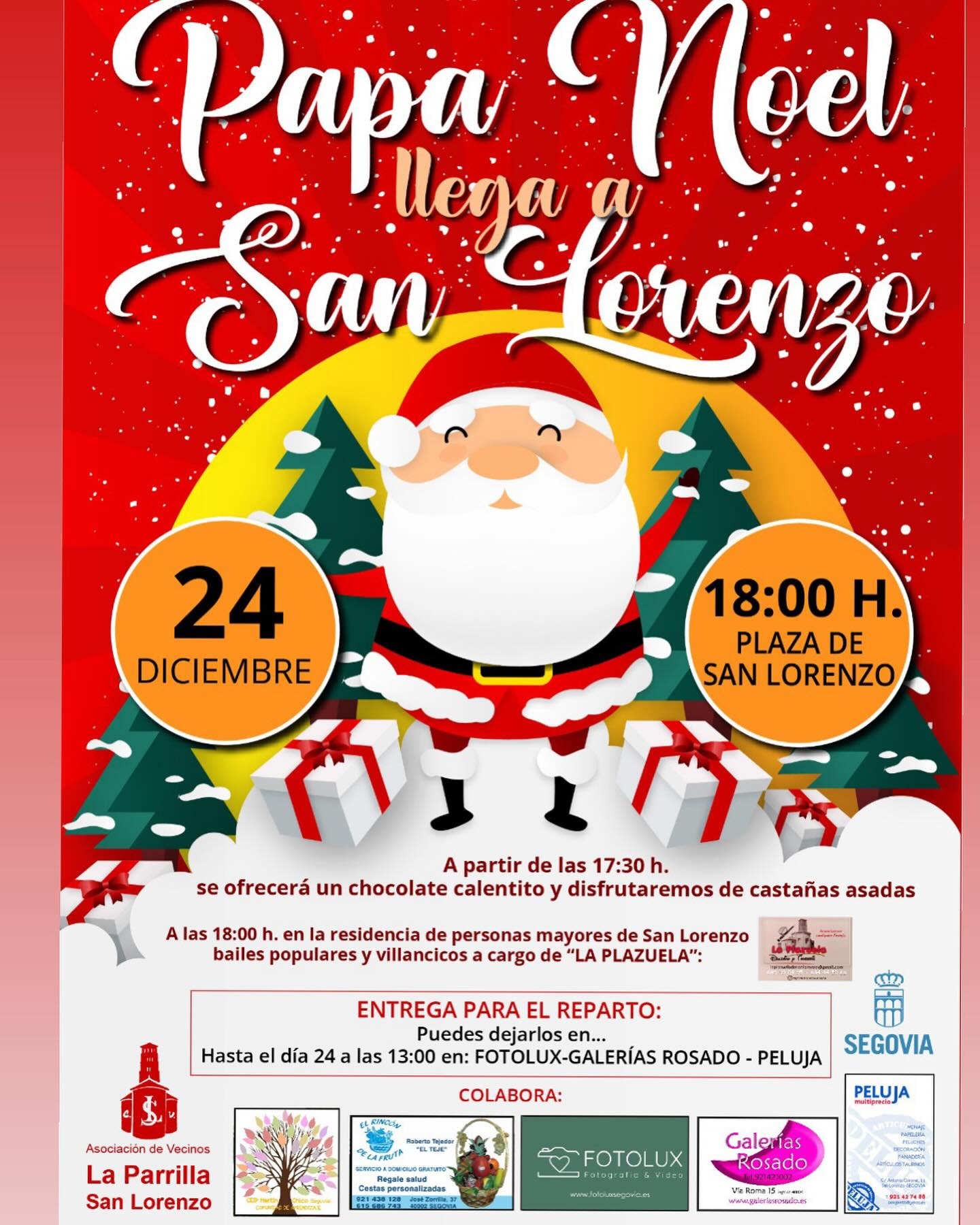 Papa Noel llega a San Lorenzo - Eventos de Segovia