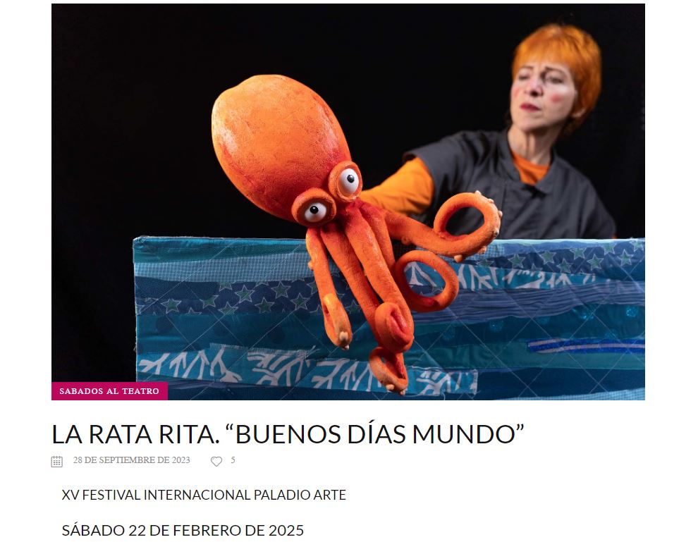 ¡Buenos días, mundo! La Rata Rita - Sábados al Teatro en Paladio Arte ...