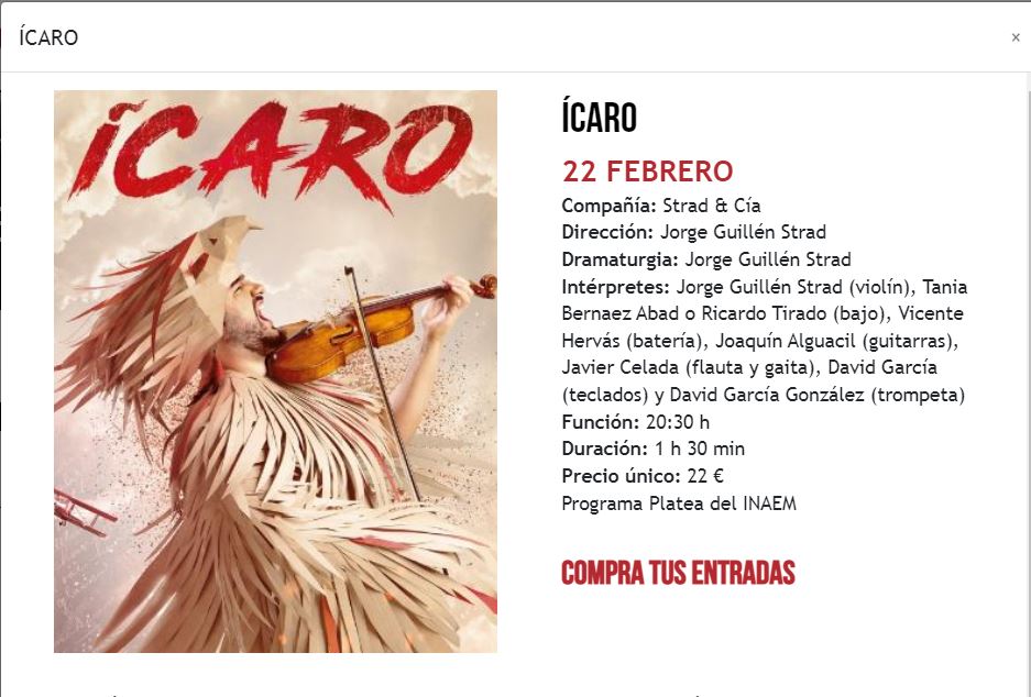 Ícaro en Teatro Juan Bravo - Eventos de Segovia