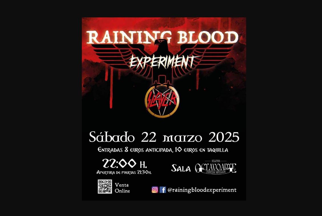 Concierto Raining Blood Experiment en Octavo Arte - Eventos de Segovia