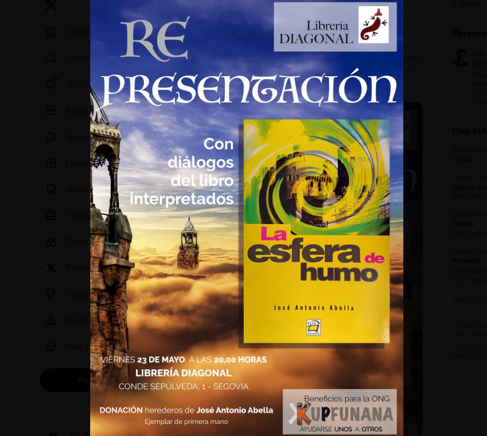 REpresentación de 'La esfera de humo' en Librería Diagonal - Eventos de Segovia