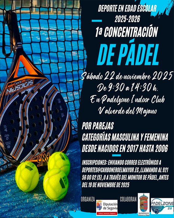 1ª Concentración de Pádel en Valverde del Majano - Eventos de Segovia